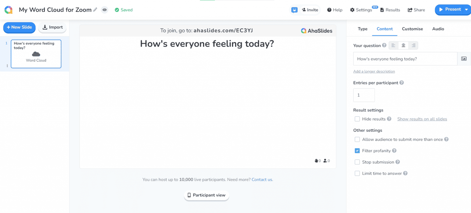 Create a Live Zoom Word Cloud in 5 Minutes | Zoom App Integration ...
