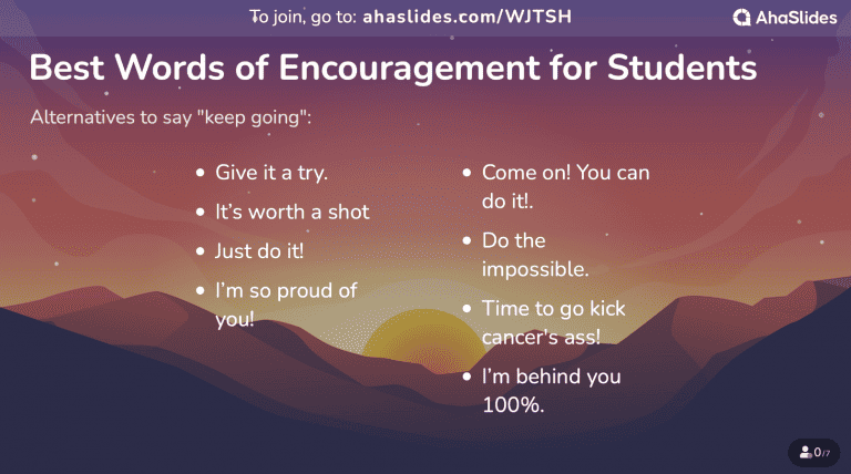 100+ Best Words of Encouragement for Students to Get Inspired - AhaSlides