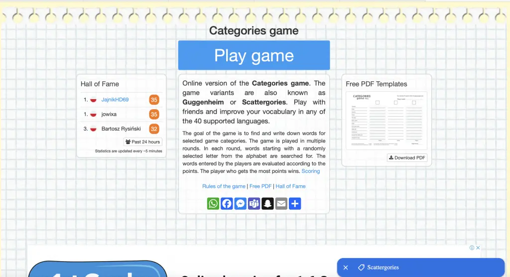 Best Free Online Scattergories To Play in 2024