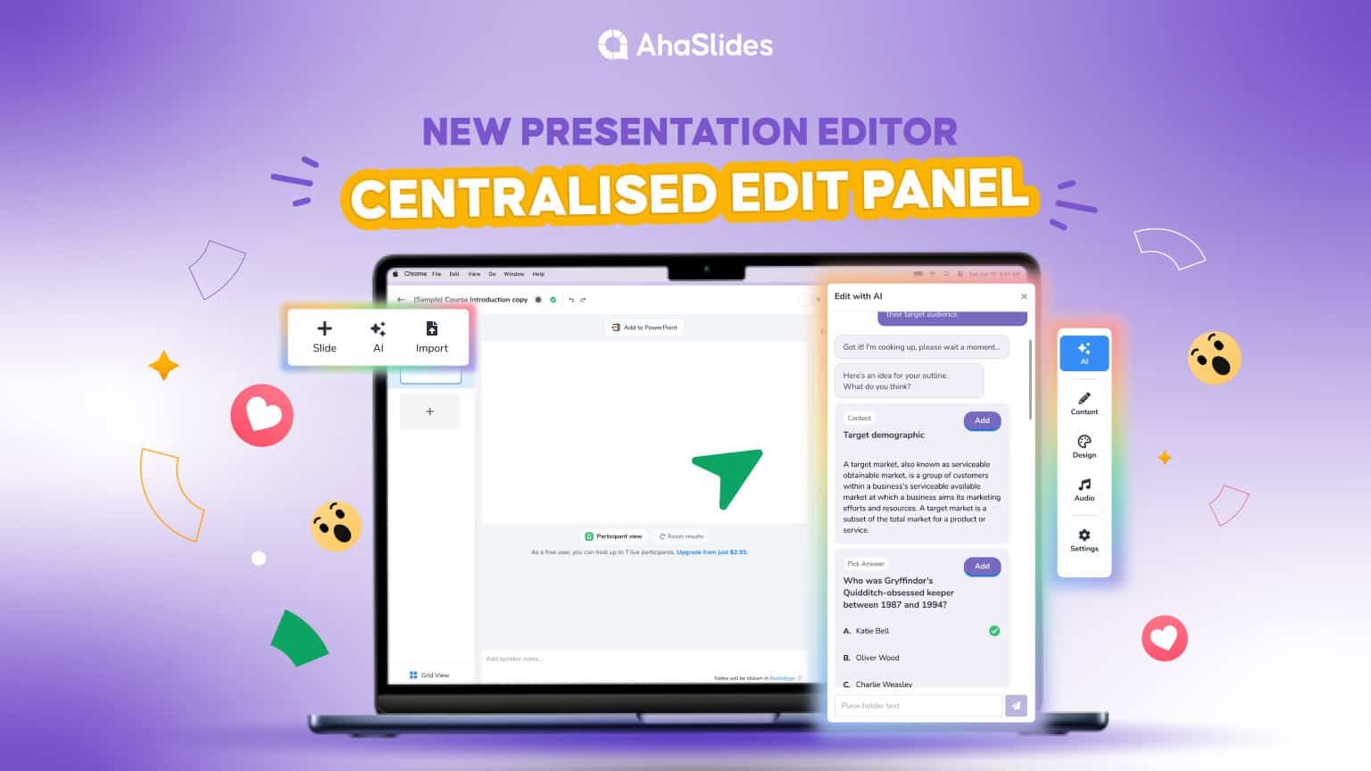 A Sleek to New Presentation Editor Interface - AhaSlides