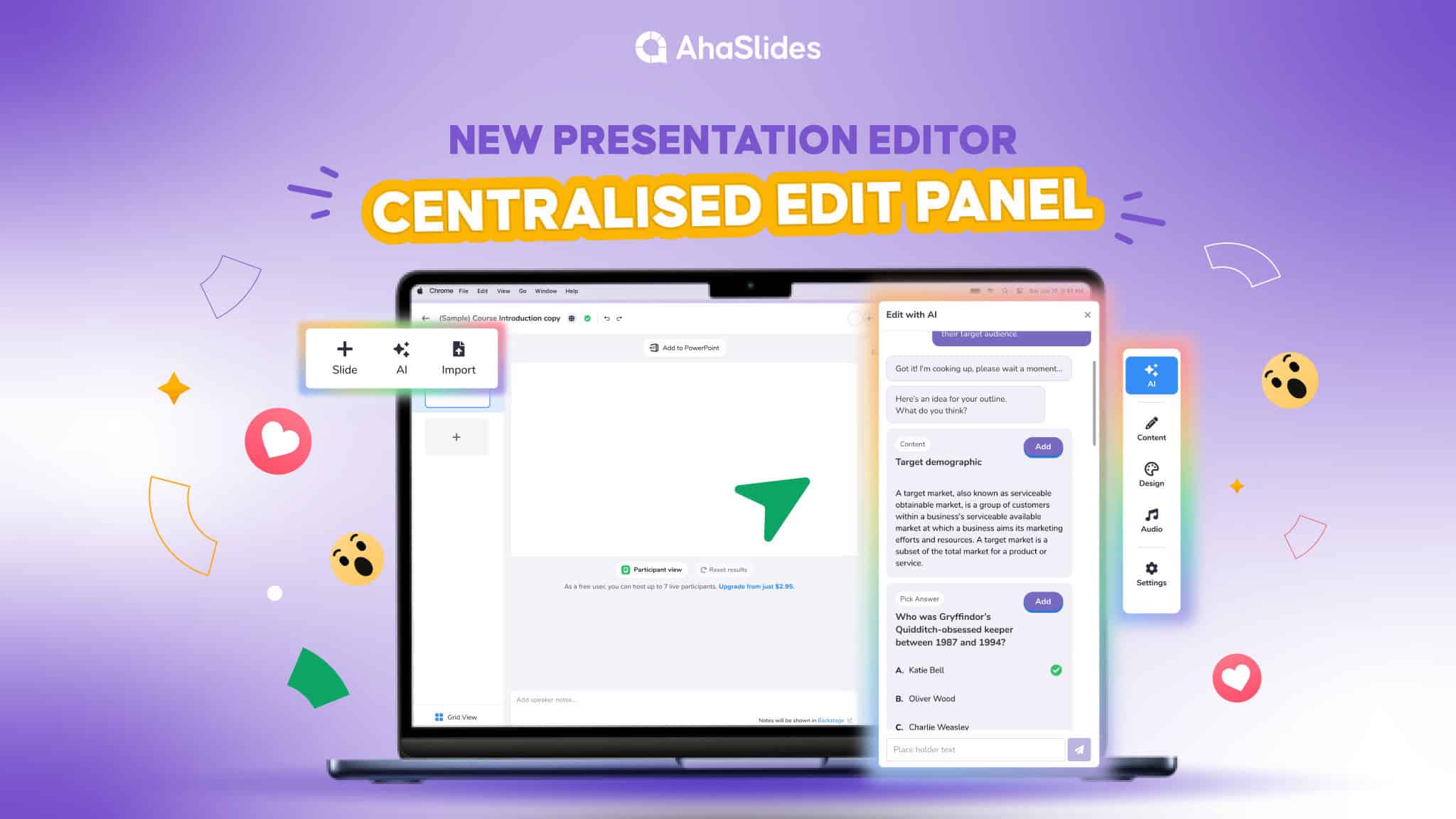 A Sleek to New Presentation Editor Interface - AhaSlides