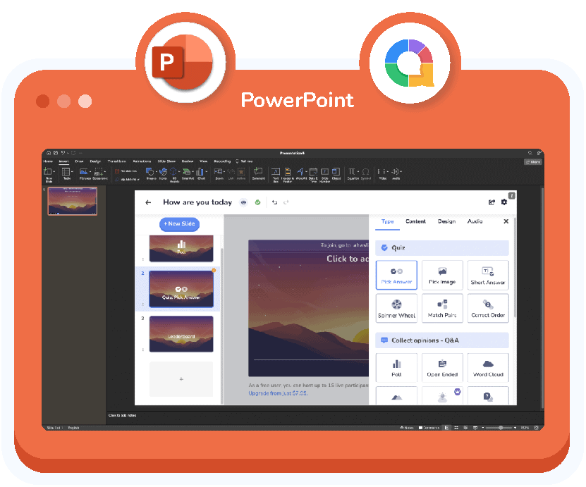 Integración de AhaSlides para PowerPoint, Google Slides Y mucho más.