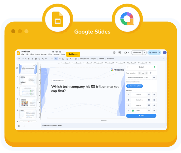 Google Slides integration for interactive presentations