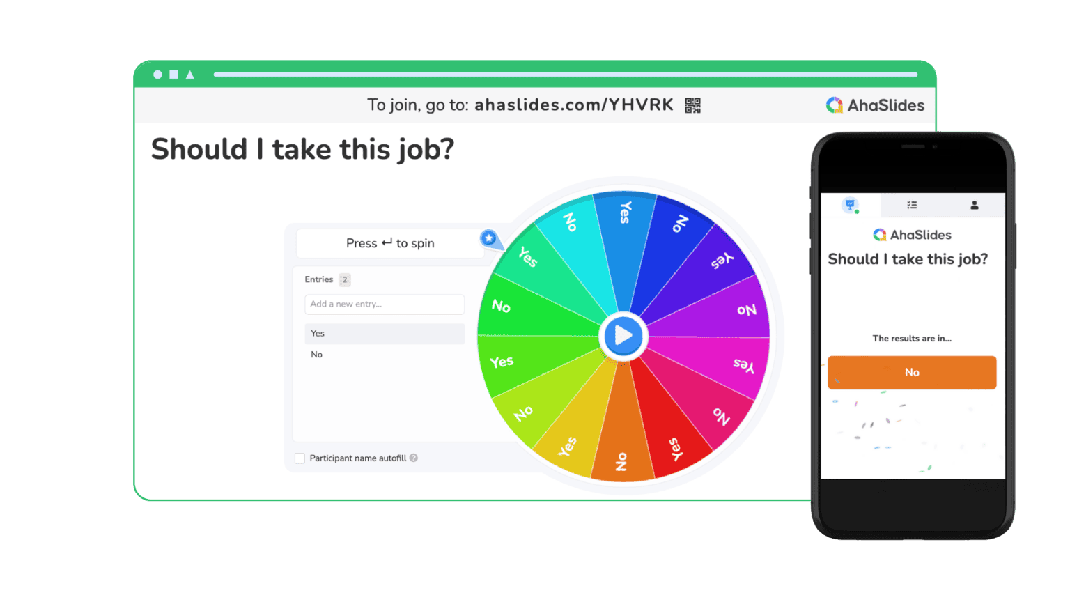 Yes or No Wheel: Spin the Wheel to Decide Any Situations