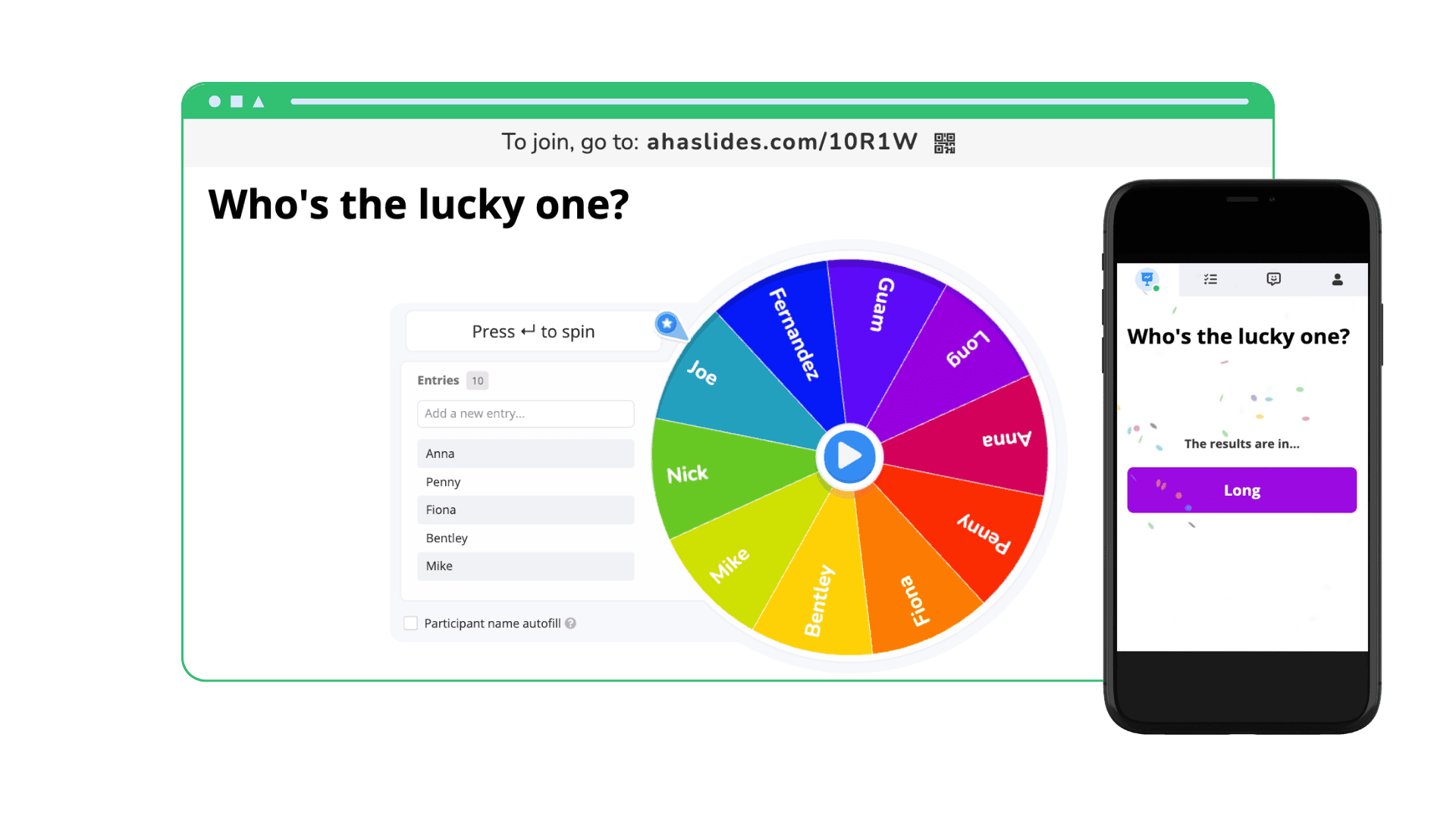 Randomized Spinner Wheel - Publikengagemang med 1 klick - AhaSlides