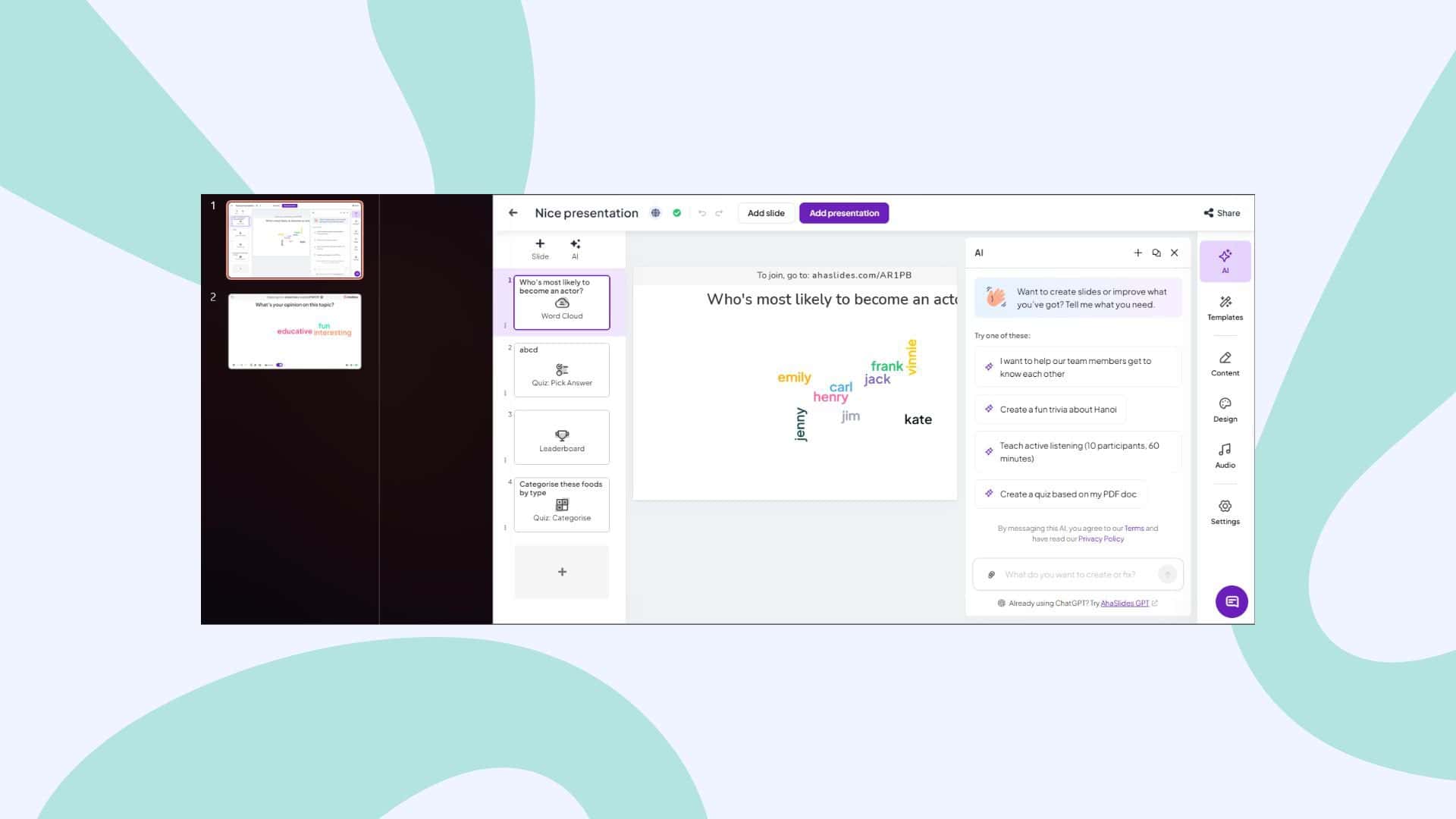 Las 5 mejores herramientas de IA para PowerPoint en 2025 - AhaSlides